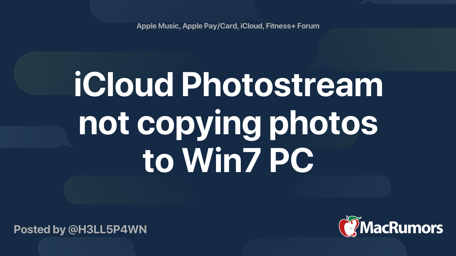 iCloud Photostream not copying photos to Win7 PC | MacRumors Forums