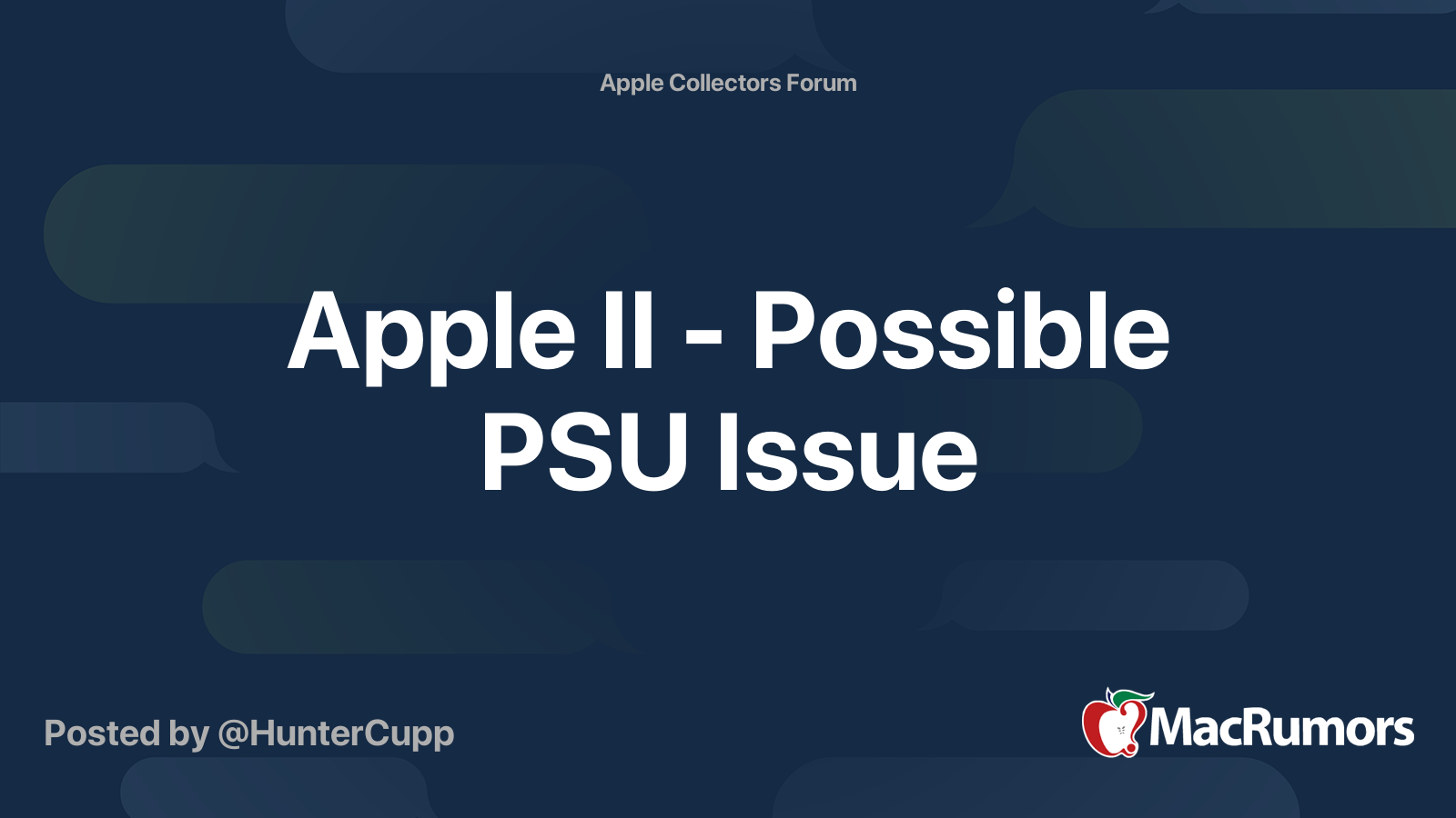 Apple II - Possible PSU Issue | MacRumors Forums
