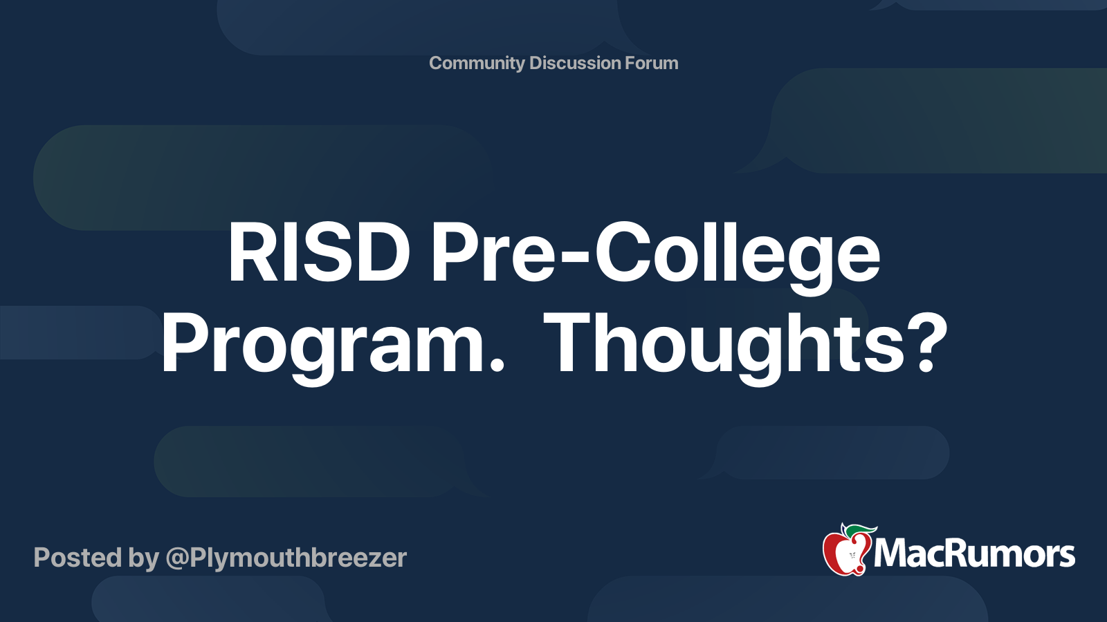 RISD Pre-College Program. Thoughts? | MacRumors Forums