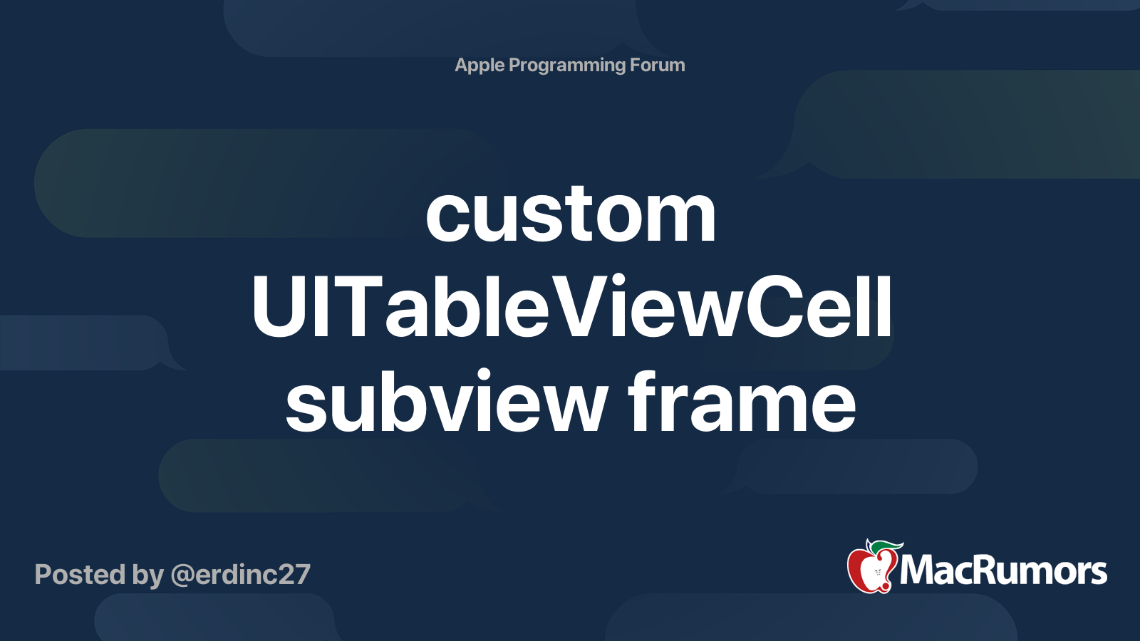 custom UITableViewCell subview frame | MacRumors Forums