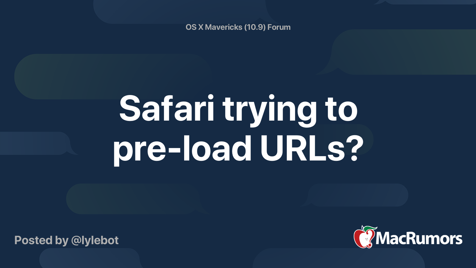 Safari trying to pre-load URLs? | MacRumors Forums