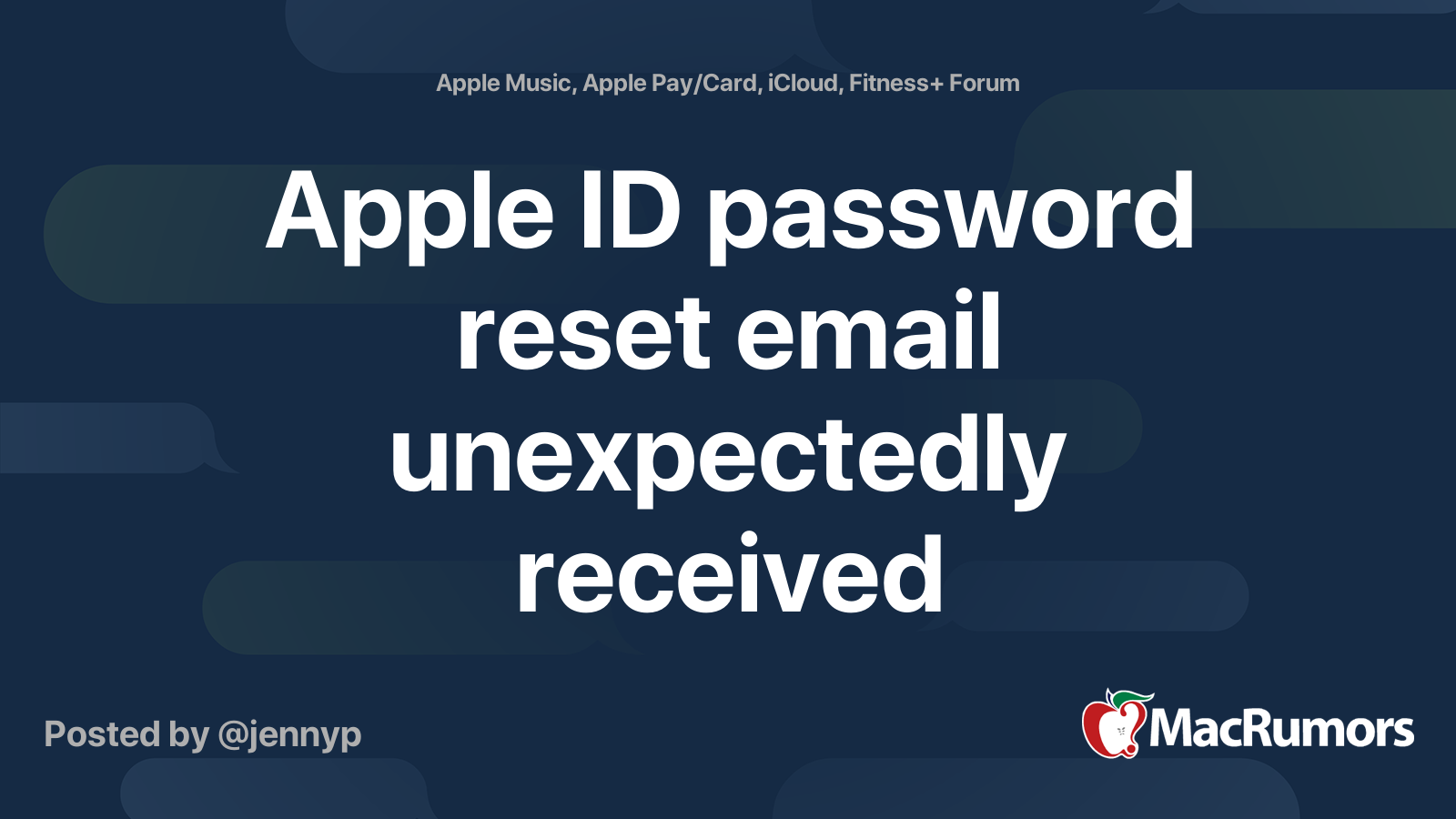Apple ID password reset email unexpectedly received | MacRumors Forums