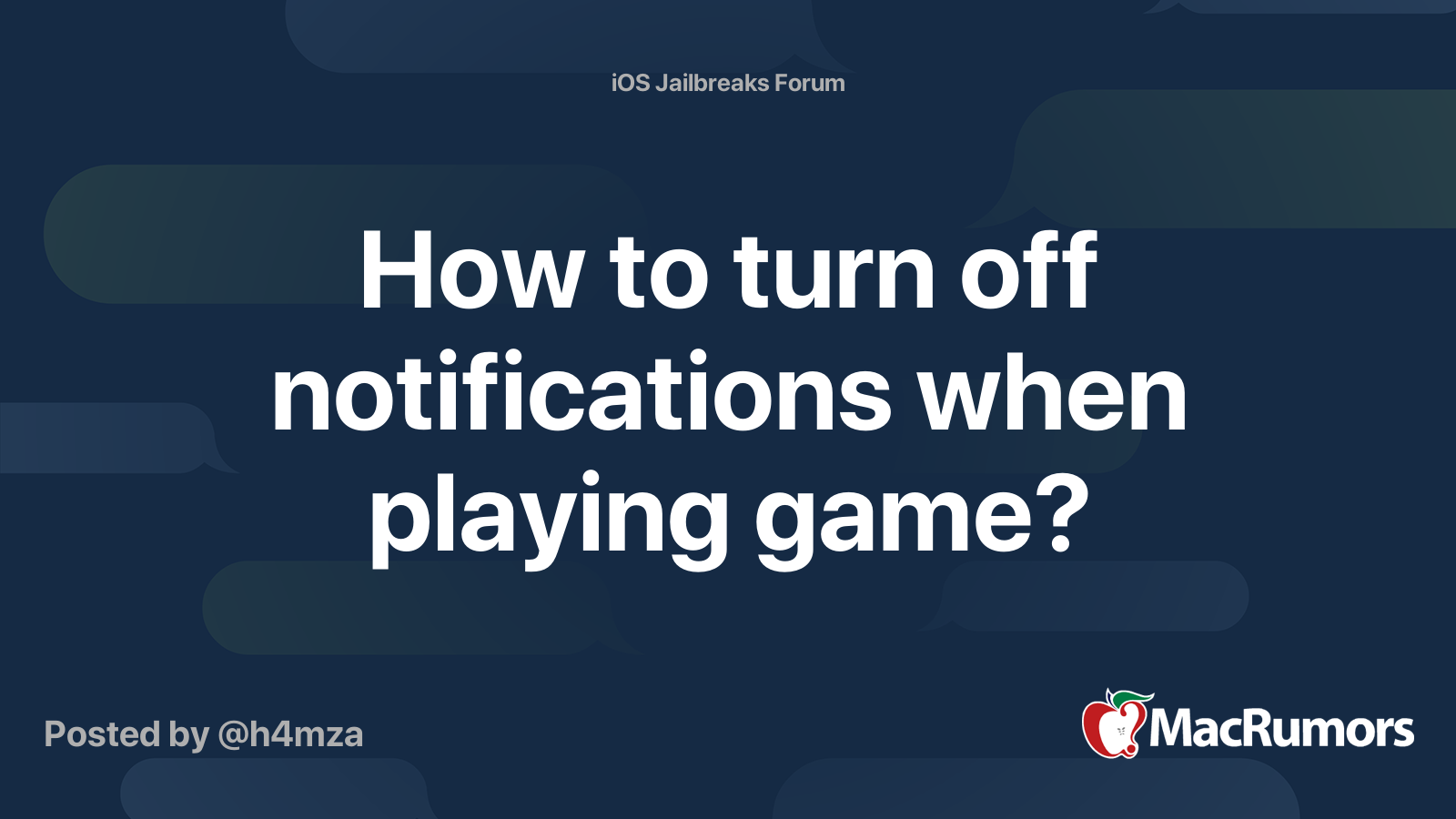 How To Turn Off Notifications When Playing Game Macrumors Forums