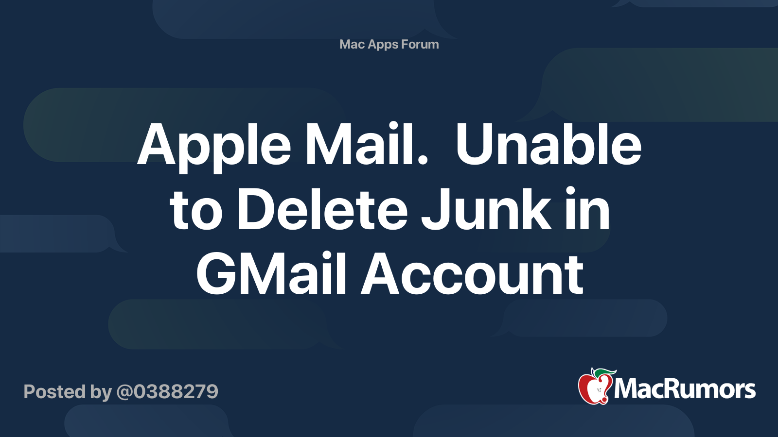 Apple Mail. Unable to Delete Junk in GMail Account | MacRumors Forums