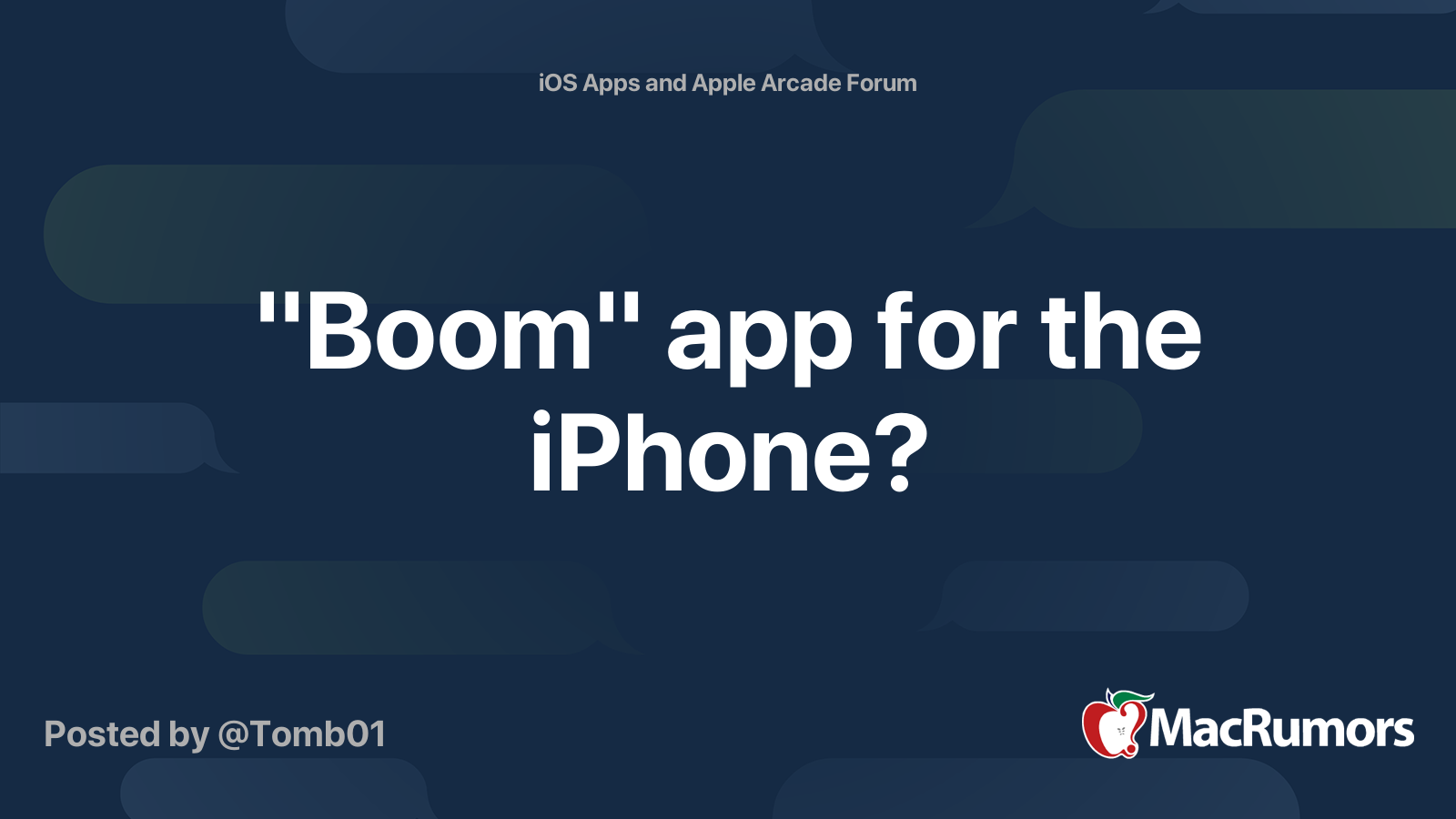 "Boom" app for the iPhone? | MacRumors Forums