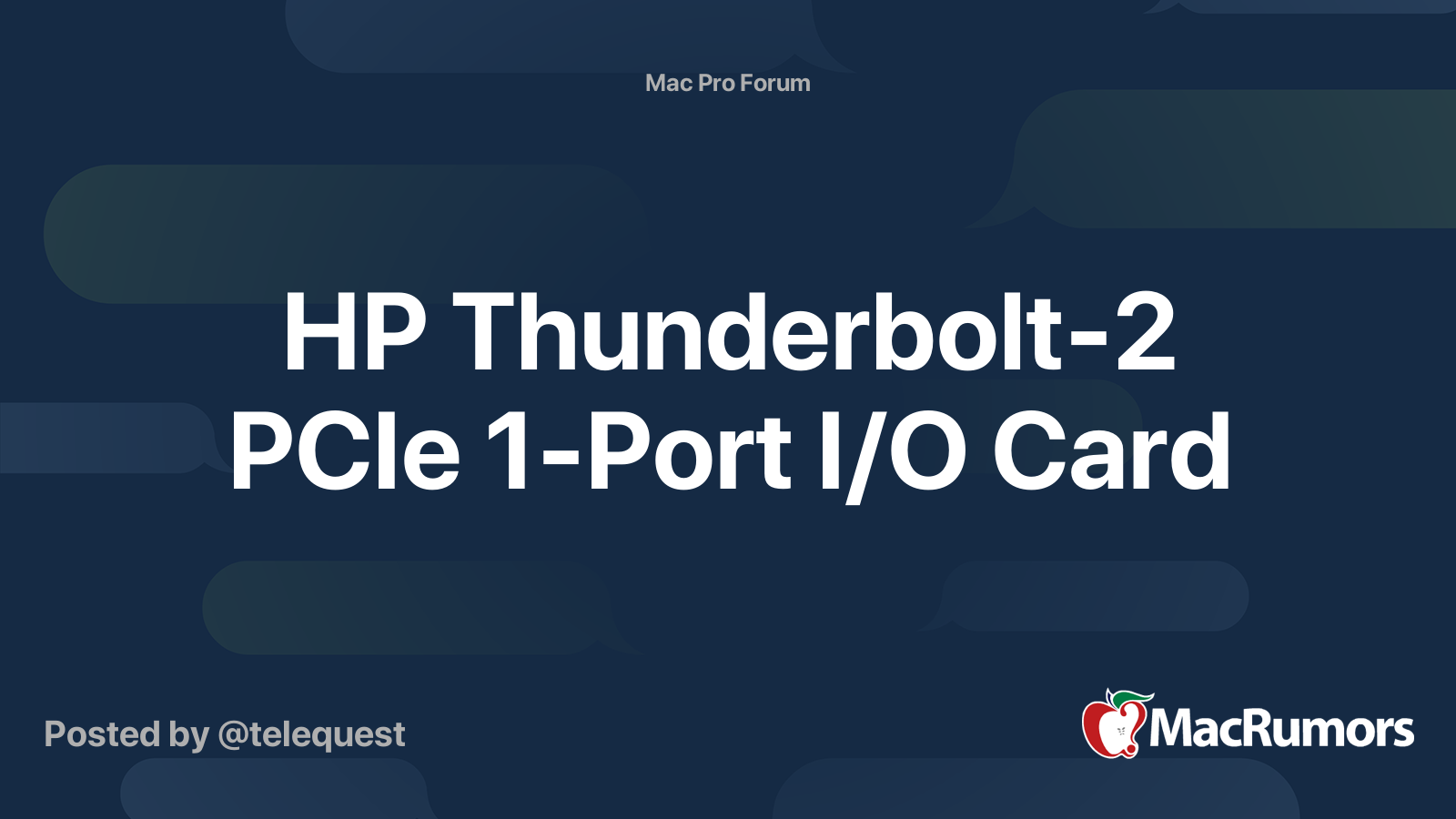 HP Thunderbolt-2 PCIe 1-Port I/O Card | MacRumors Forums
