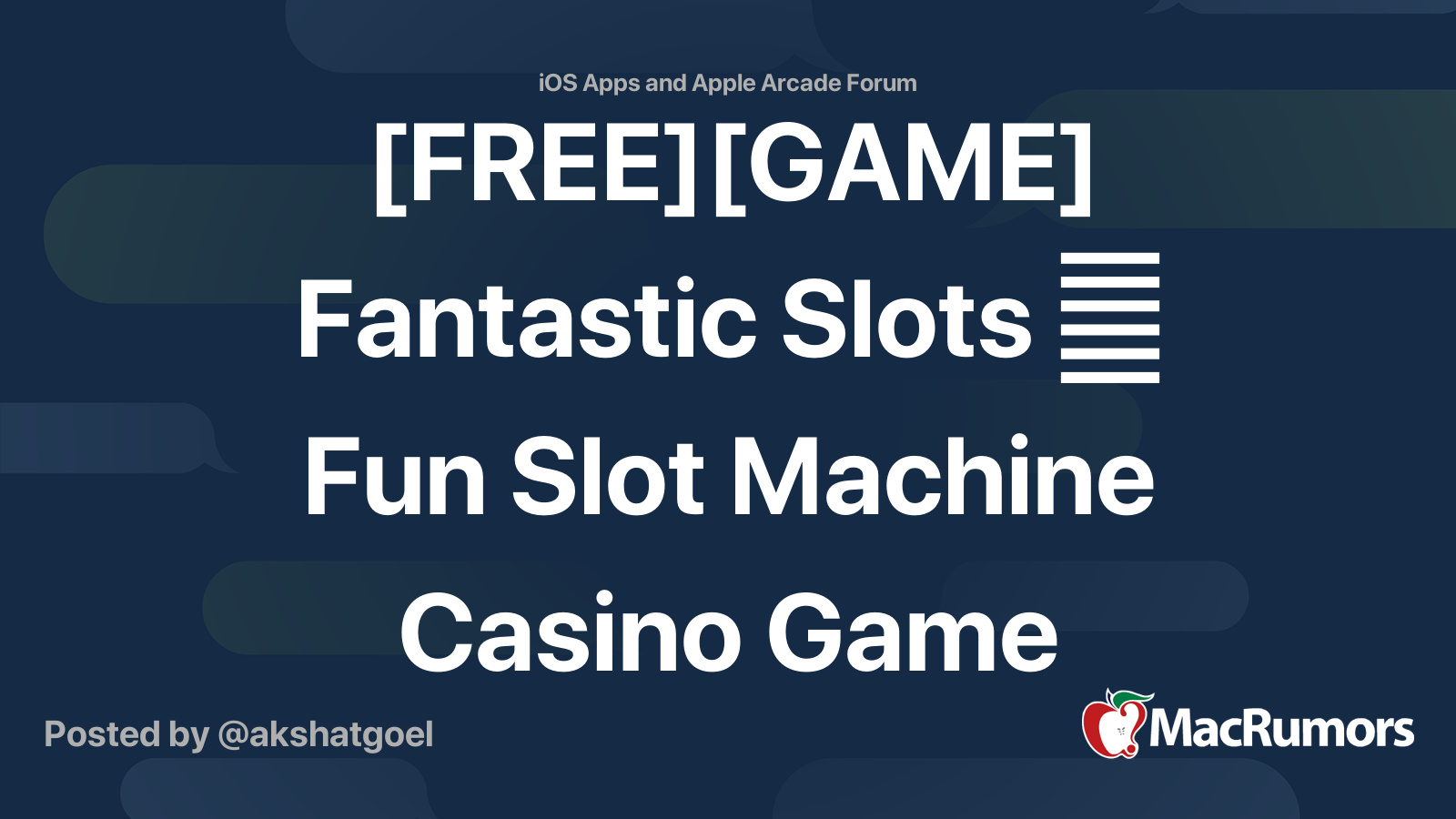 [FREE][GAME] Fantastic Slots Fun Slot Machine Casino Game | MacRumors ...