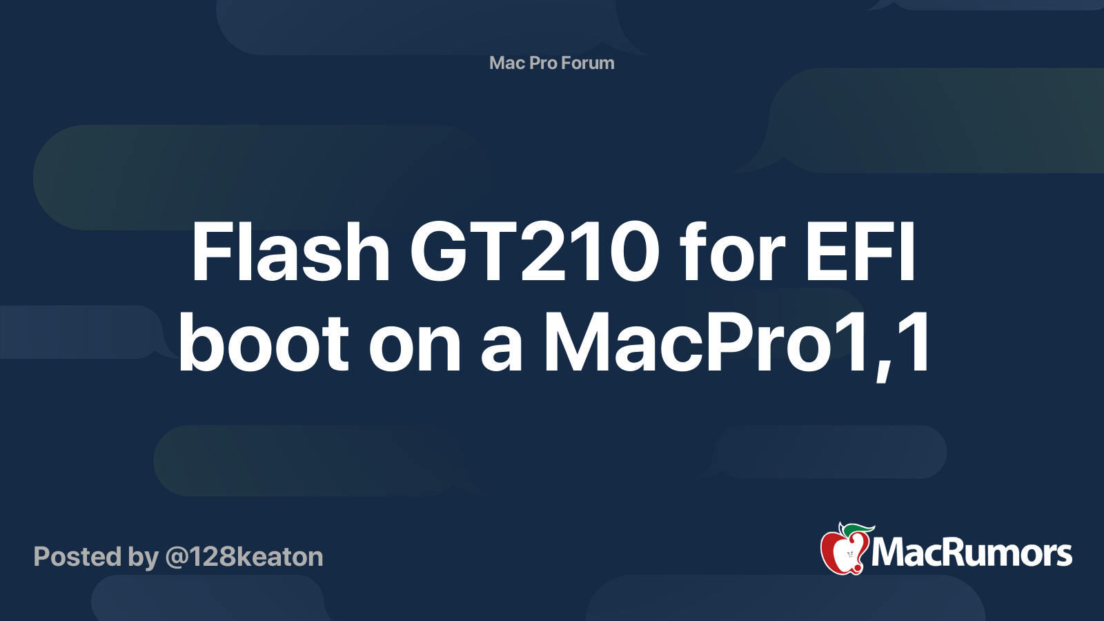 Flash GT210 for EFI boot on a MacPro1,1 | MacRumors Forums