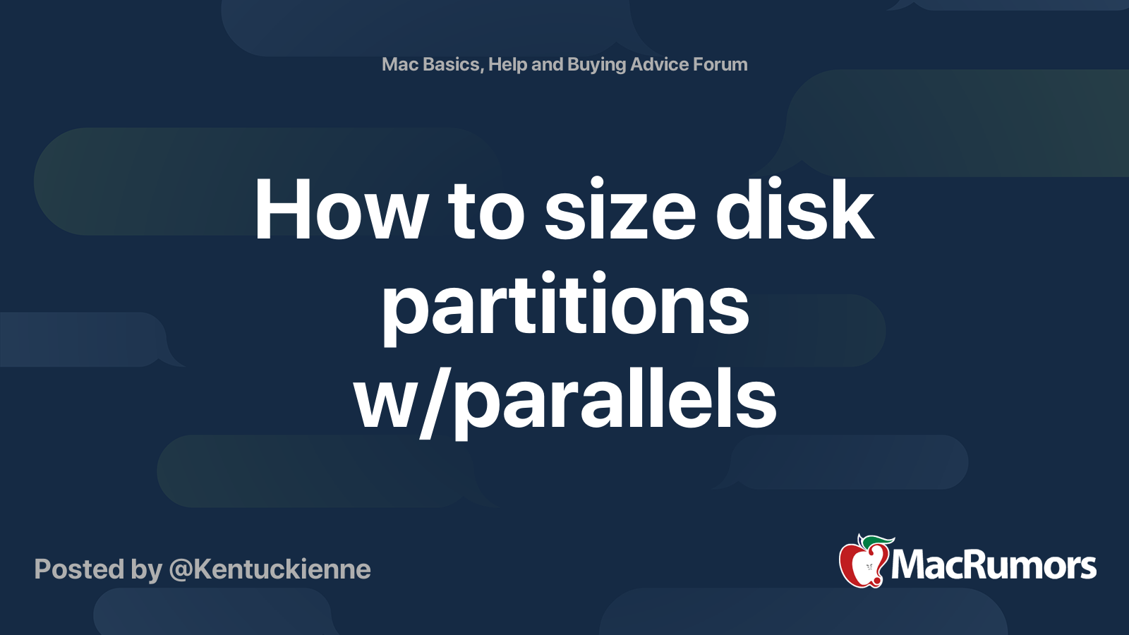How to size disk partitions w/parallels | MacRumors Forums