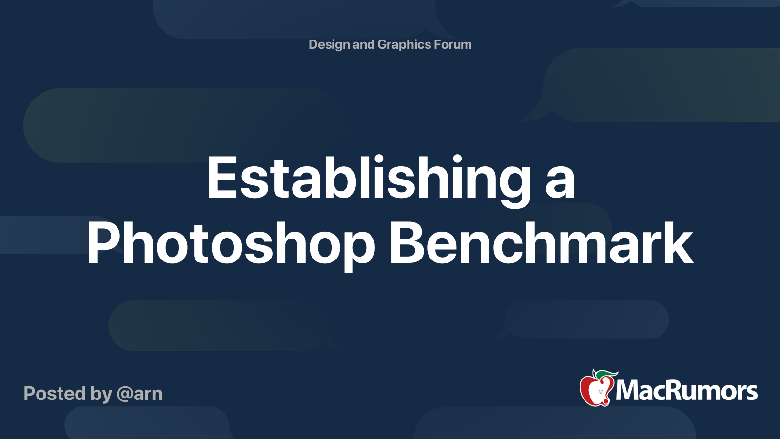 Establishing a Photoshop Benchmark | MacRumors Forums