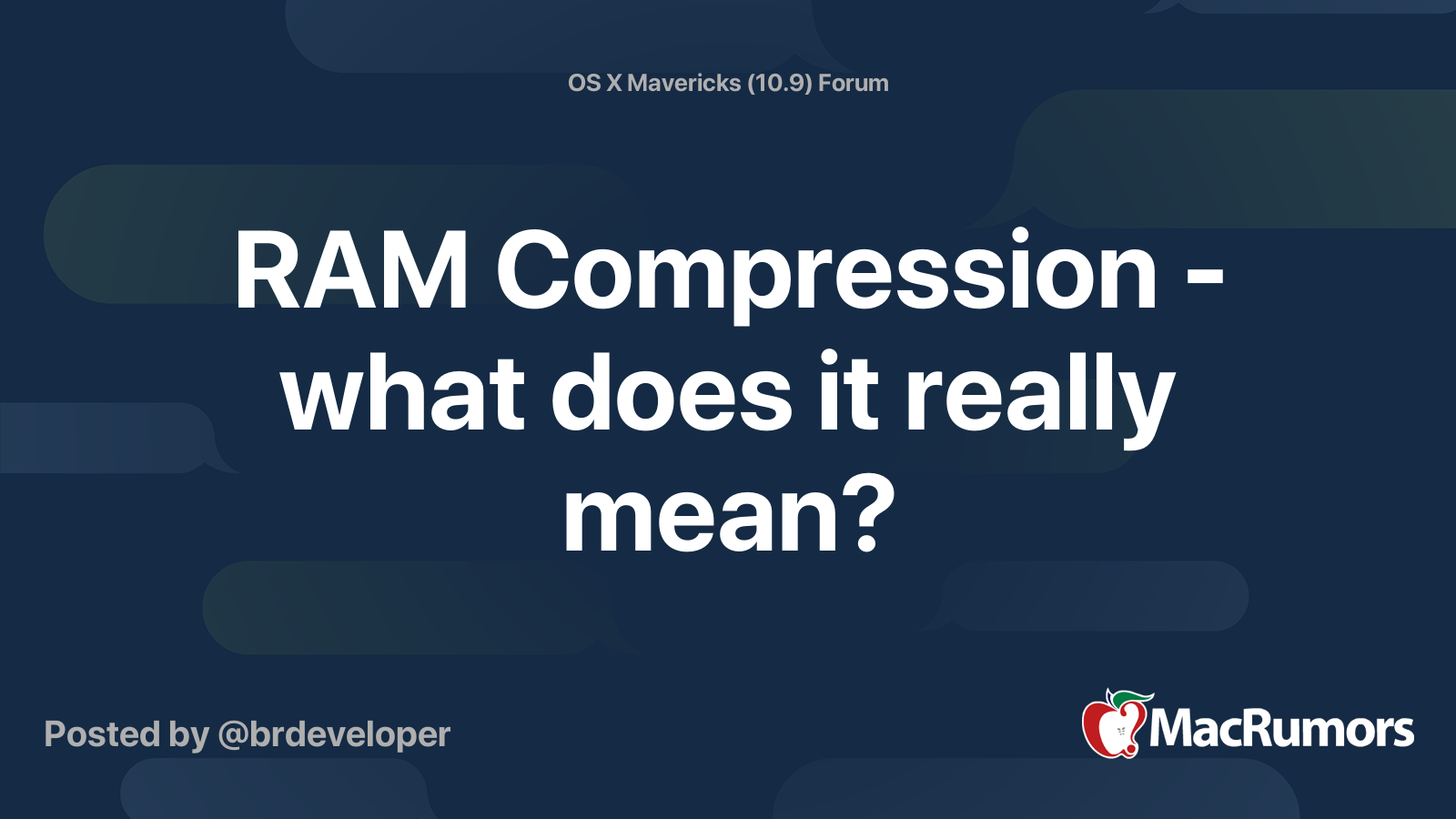 RAM Compression - what does it really mean? | MacRumors Forums