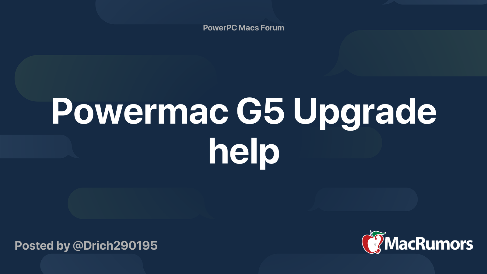 Powermac G5 Upgrade help | MacRumors Forums