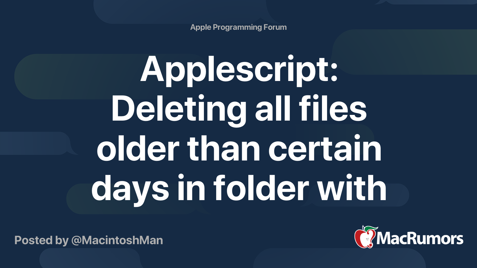Applescript: Deleting all files older than certain days in folder with folders inside ...
