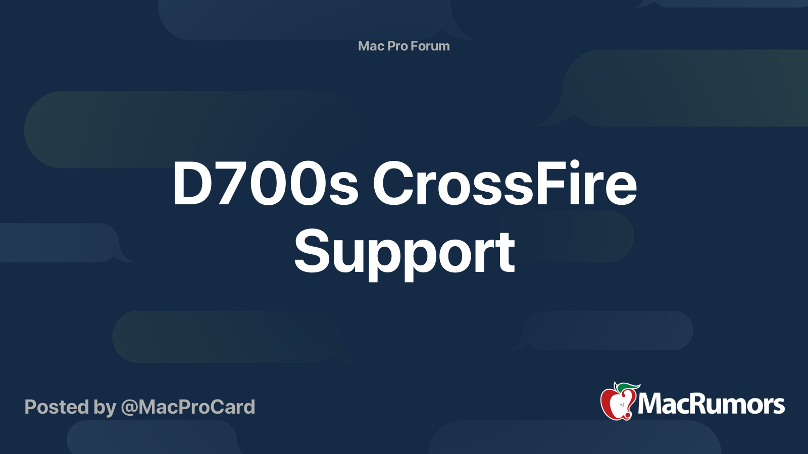 D700s CrossFire Support | MacRumors Forums