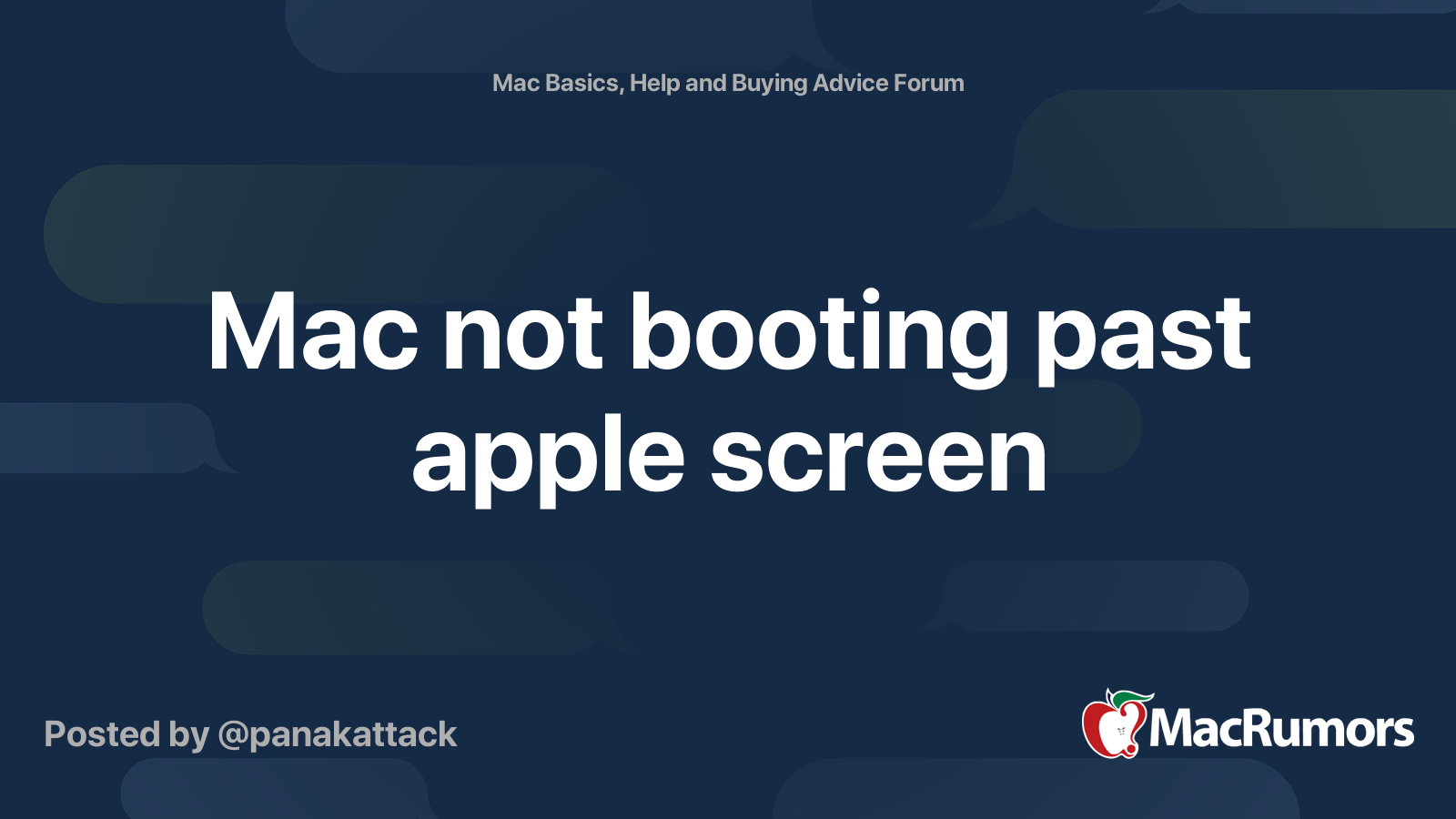 Mac not booting past apple screen | MacRumors Forums