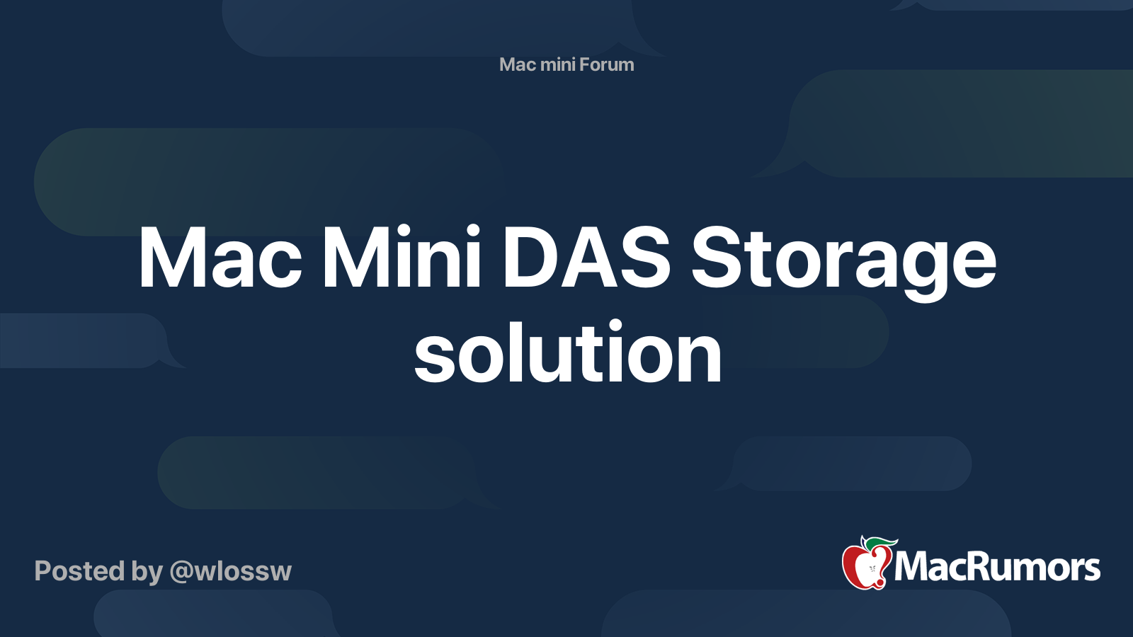 Mac Mini DAS Storage solution | MacRumors Forums