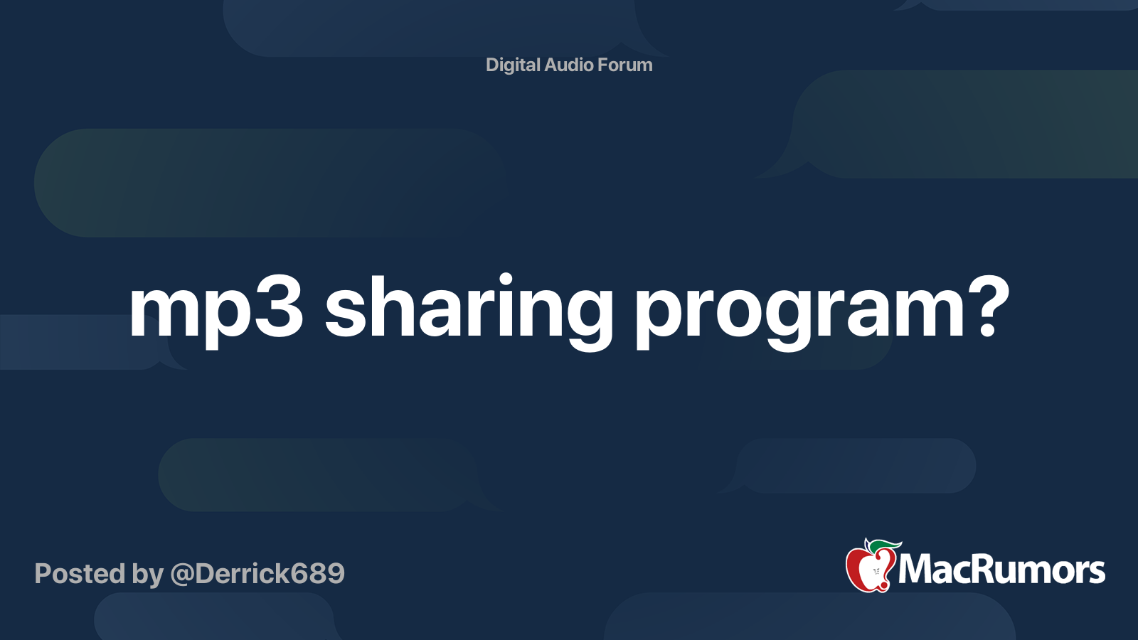 mp3 sharing program? | MacRumors Forums