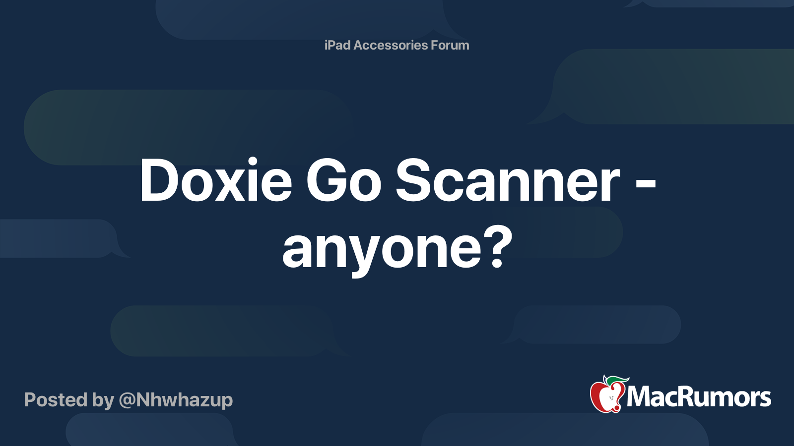 Doxie Go Scanner - anyone? | MacRumors Forums