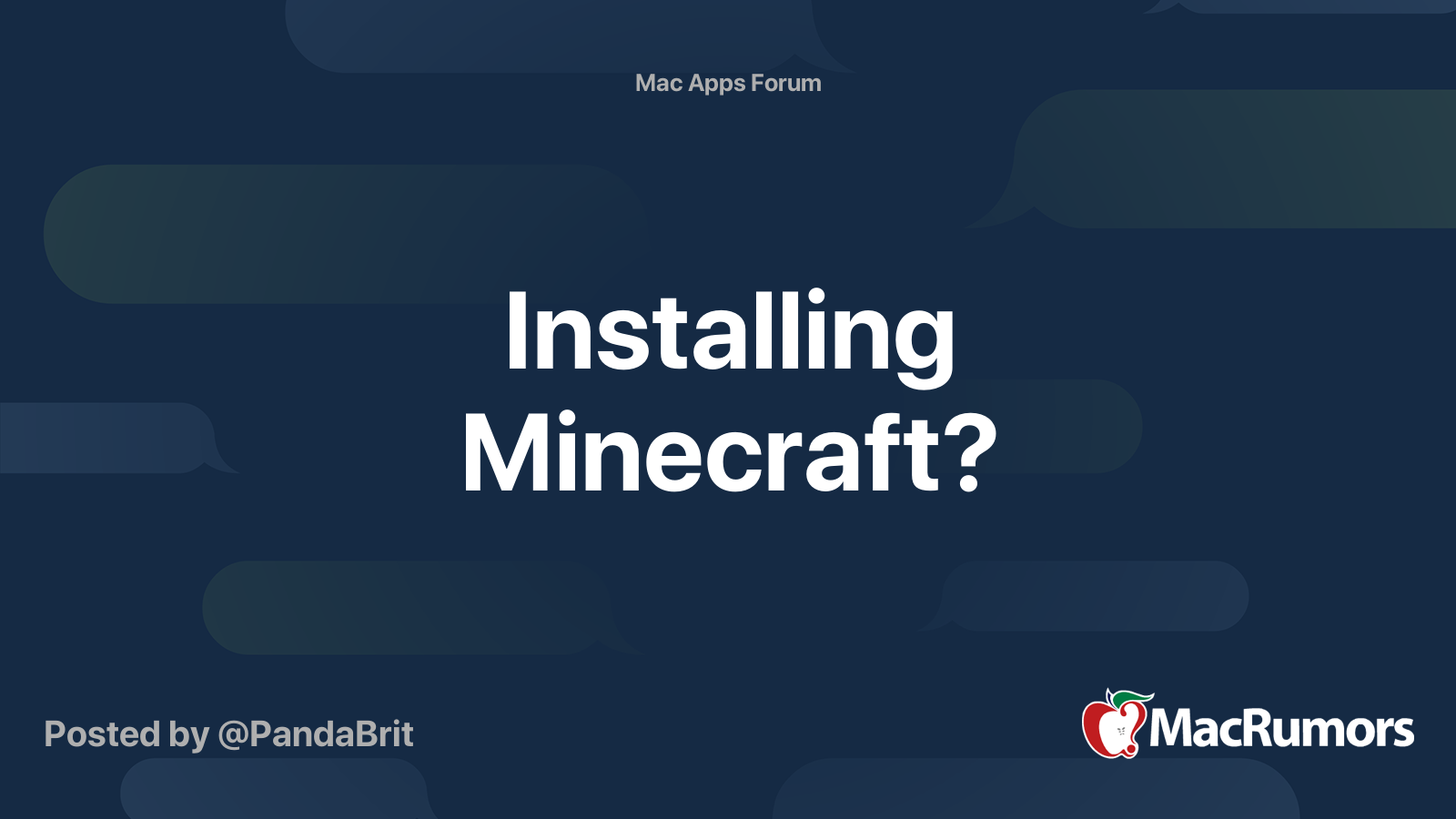 Installing Minecraft? | MacRumors Forums