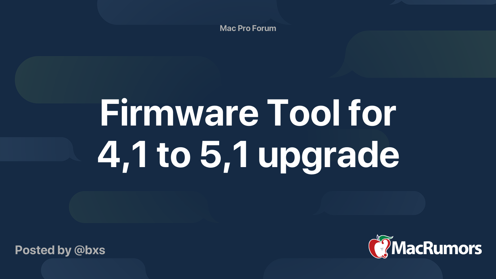 Firmware Tool for 4,1 to 5,1 upgrade | MacRumors Forums