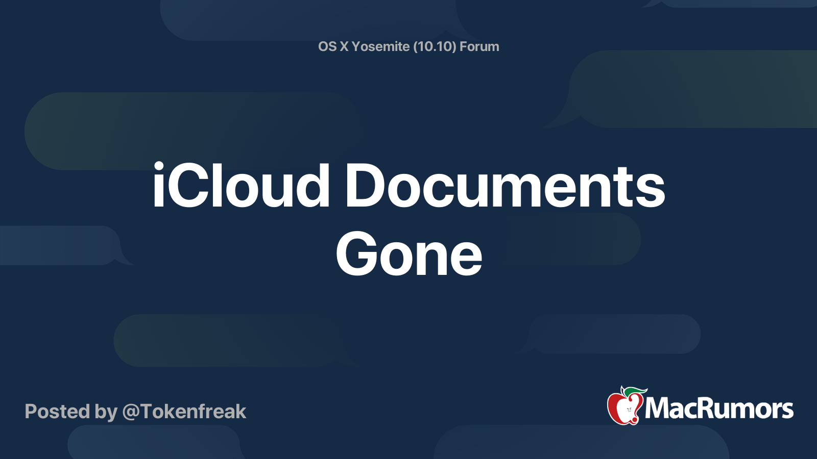 iCloud Documents Gone | MacRumors Forums
