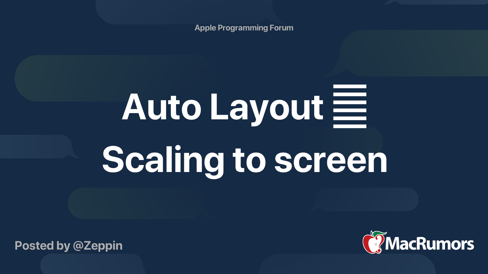Auto Layout Scaling to screen | MacRumors Forums