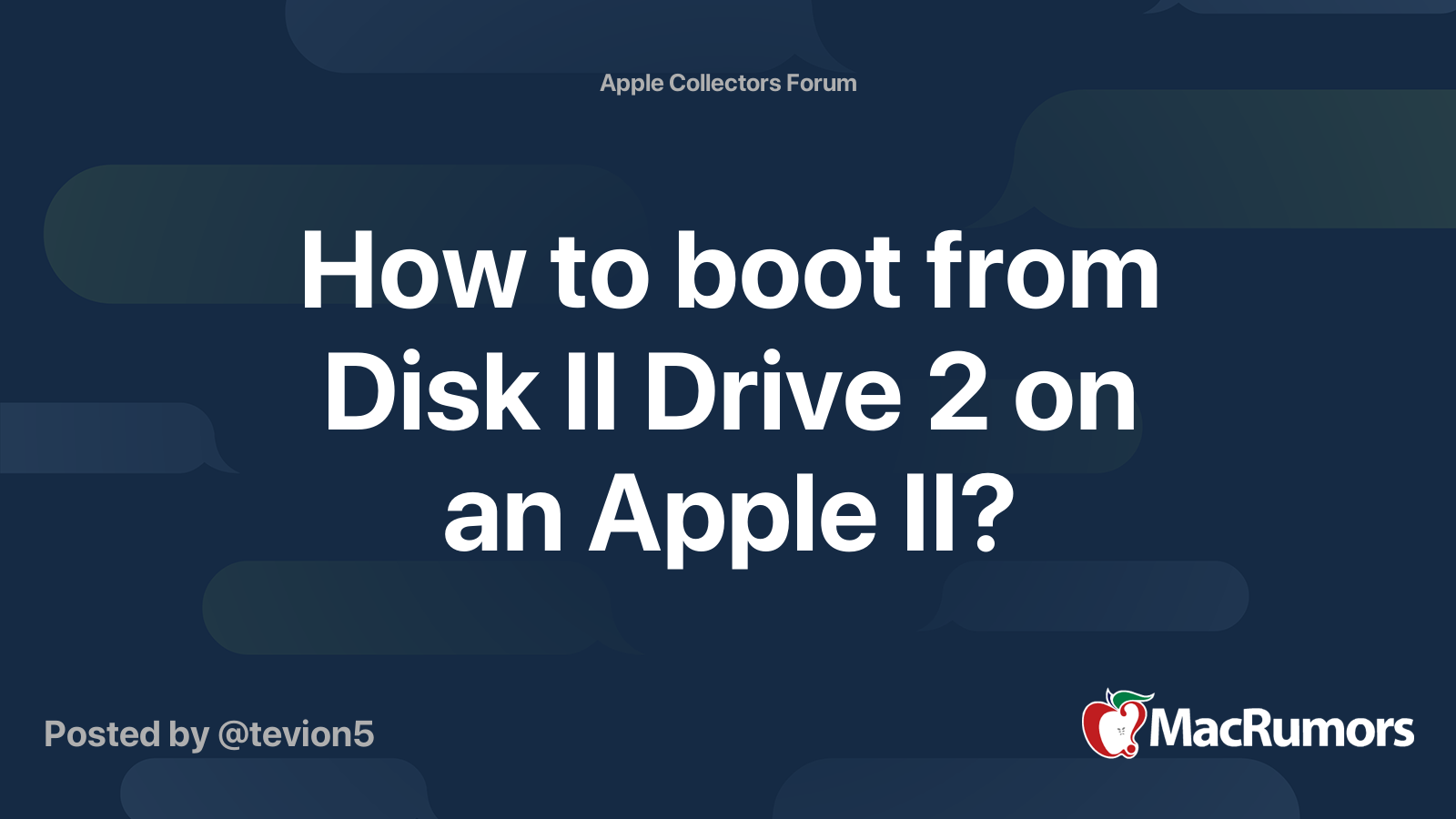 How to boot from Disk II Drive 2 on an Apple II? | MacRumors Forums