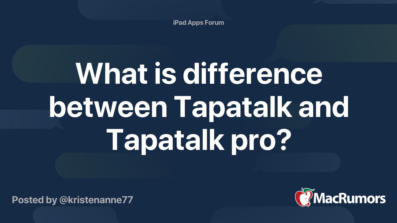 What is difference between Tapatalk and Tapatalk pro? | MacRumors Forums