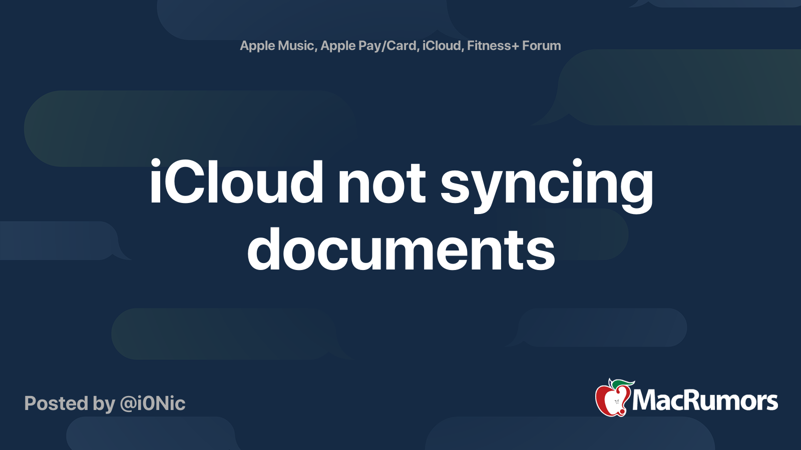 iCloud not syncing documents | MacRumors Forums