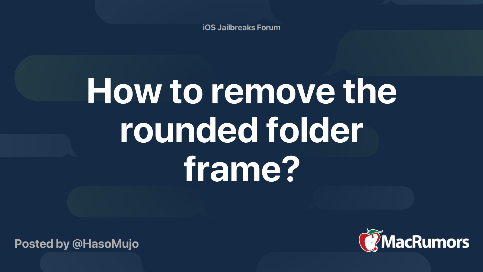 How to remove the rounded folder frame? | MacRumors Forums