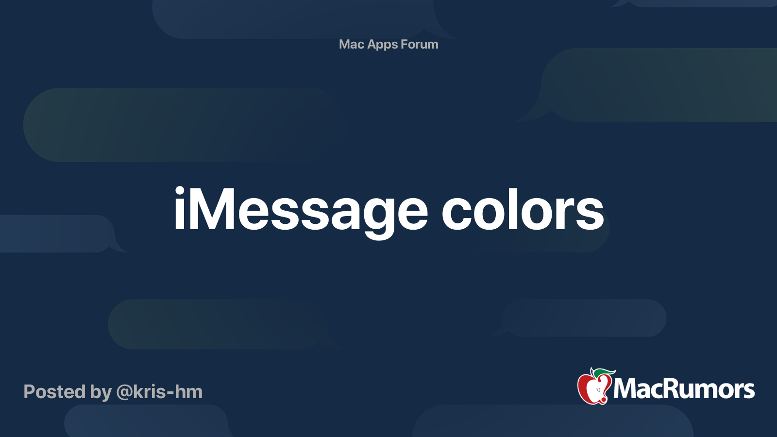 iMessage colors | MacRumors Forums
