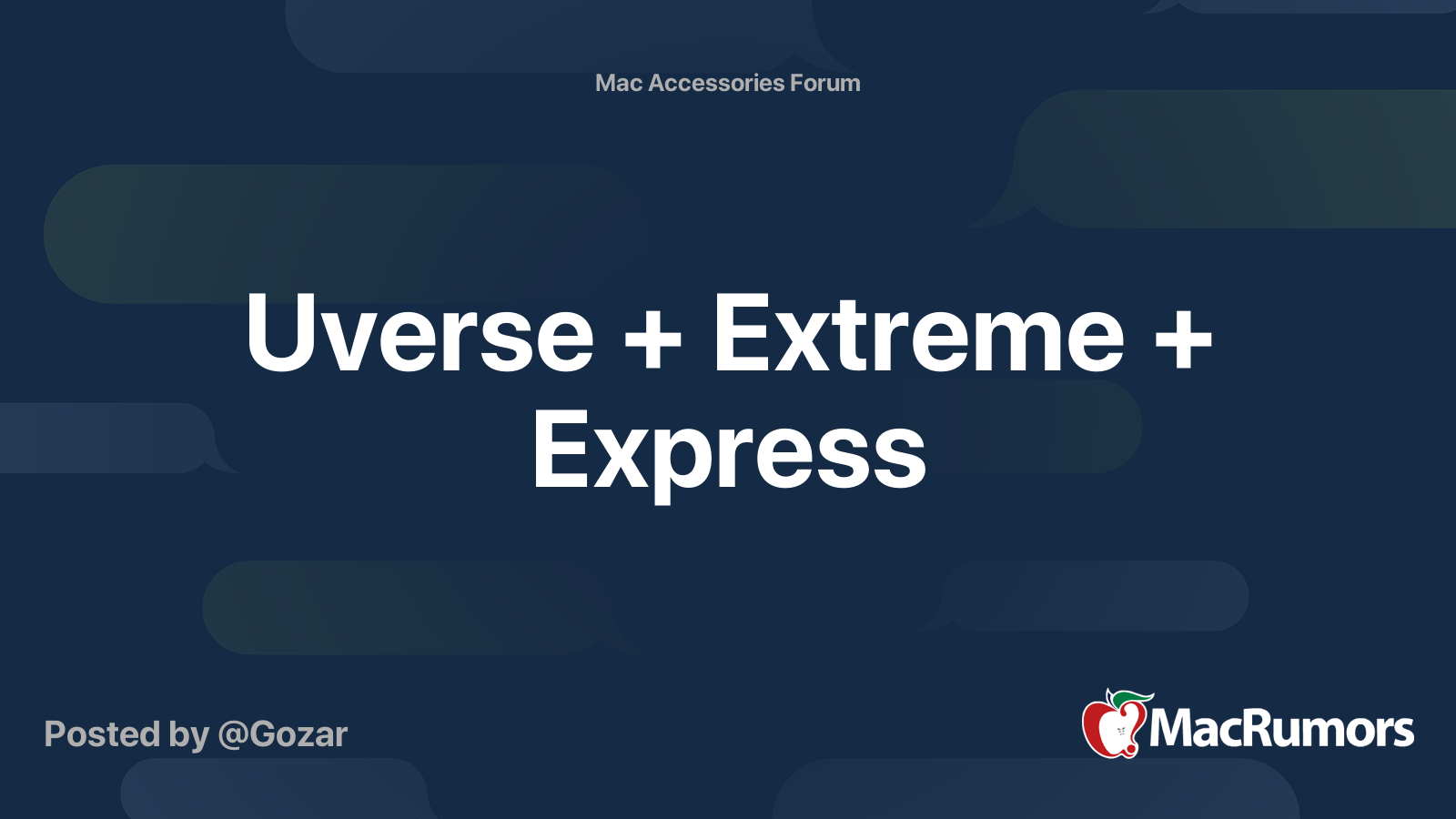 Uverse + Extreme + Express | MacRumors Forums