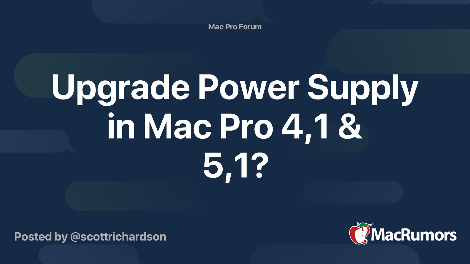 Upgrade Power Supply in Mac Pro 4,1 & 5,1? | MacRumors Forums