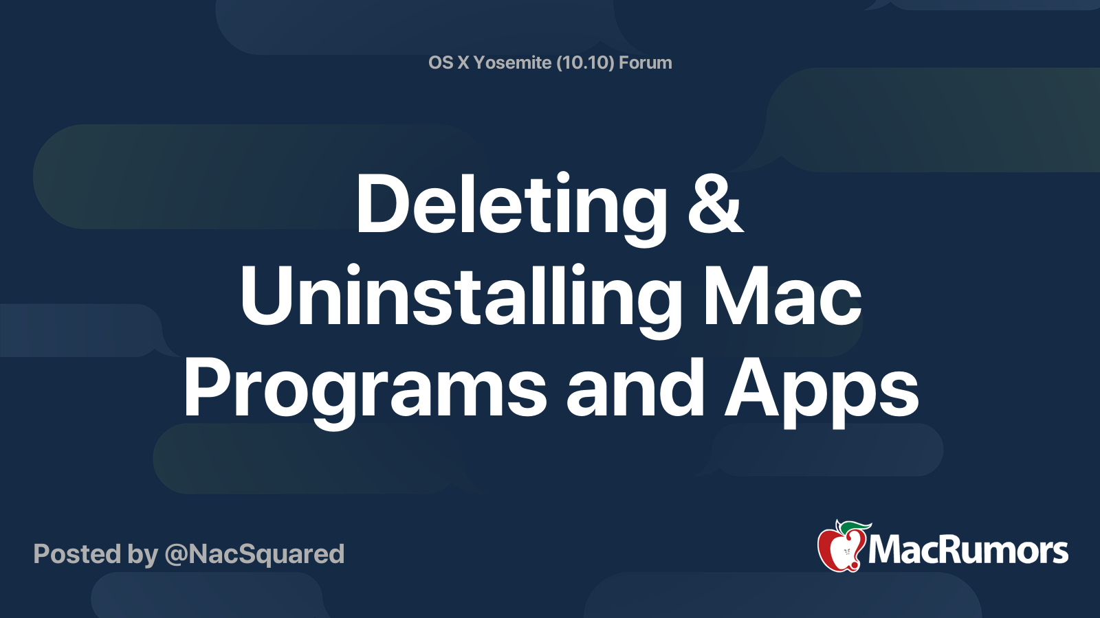 Deleting & Uninstalling Mac Programs and Apps | MacRumors Forums