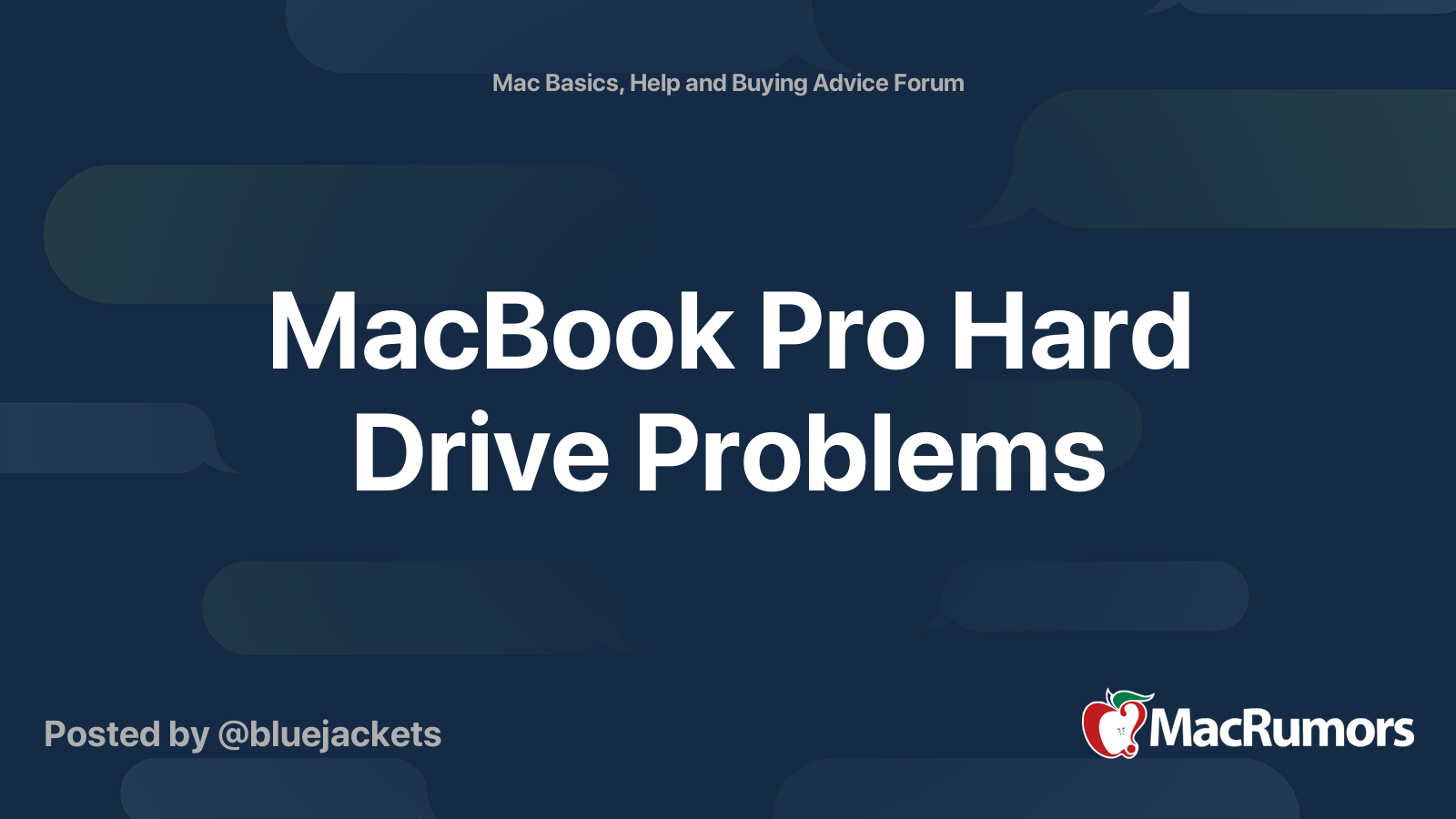 MacBook Pro Hard Drive Problems | MacRumors Forums