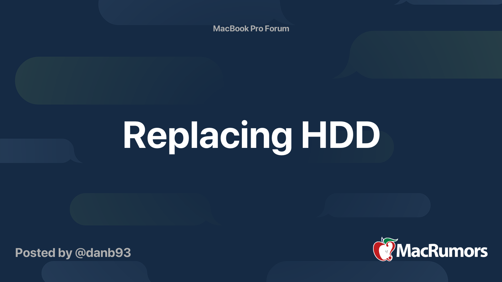 Replacing HDD | MacRumors Forums