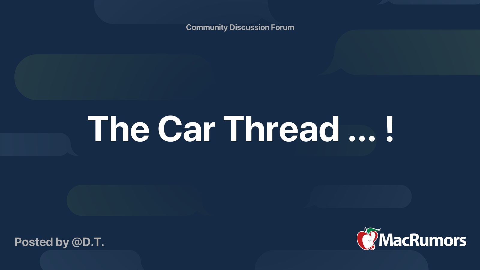 The Car Thread ... ! | MacRumors Forums