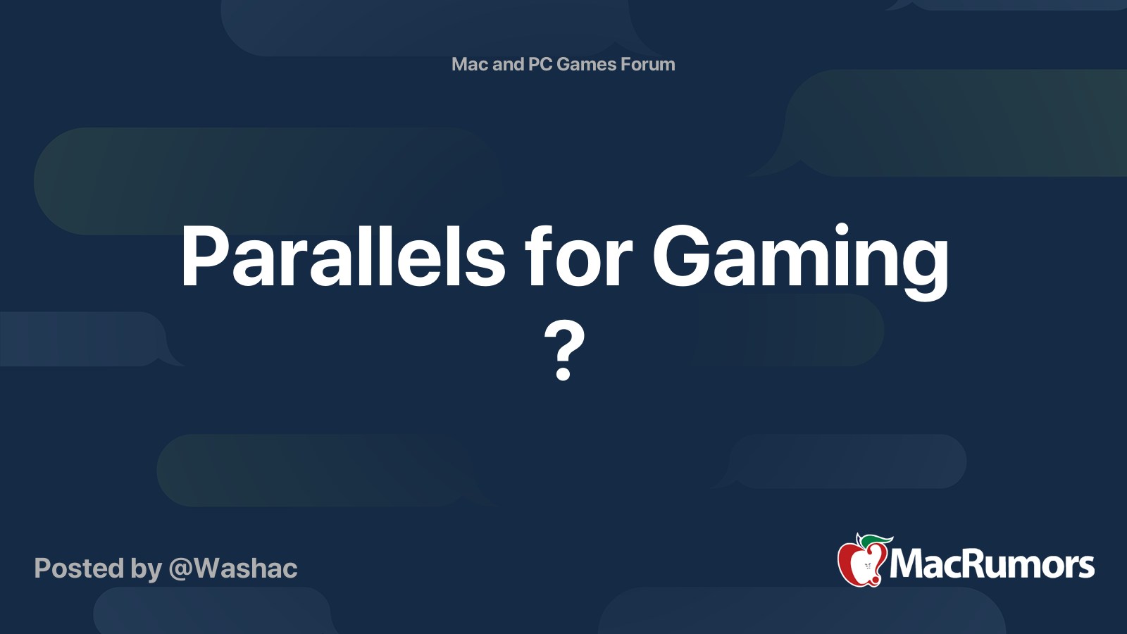 Parallels for Gaming ? | MacRumors Forums