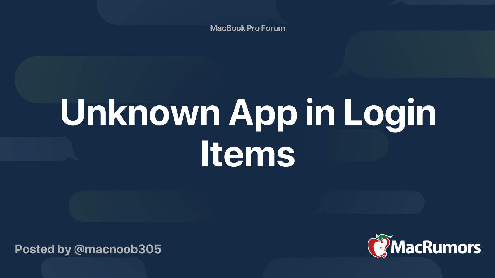 Unknown App in Login Items | MacRumors Forums