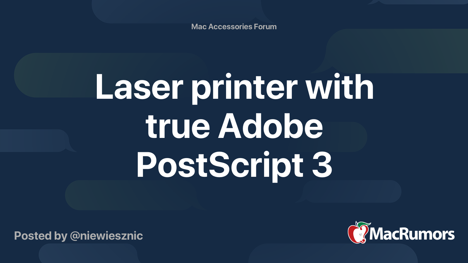 Laser printer with true Adobe PostScript 3 | MacRumors Forums