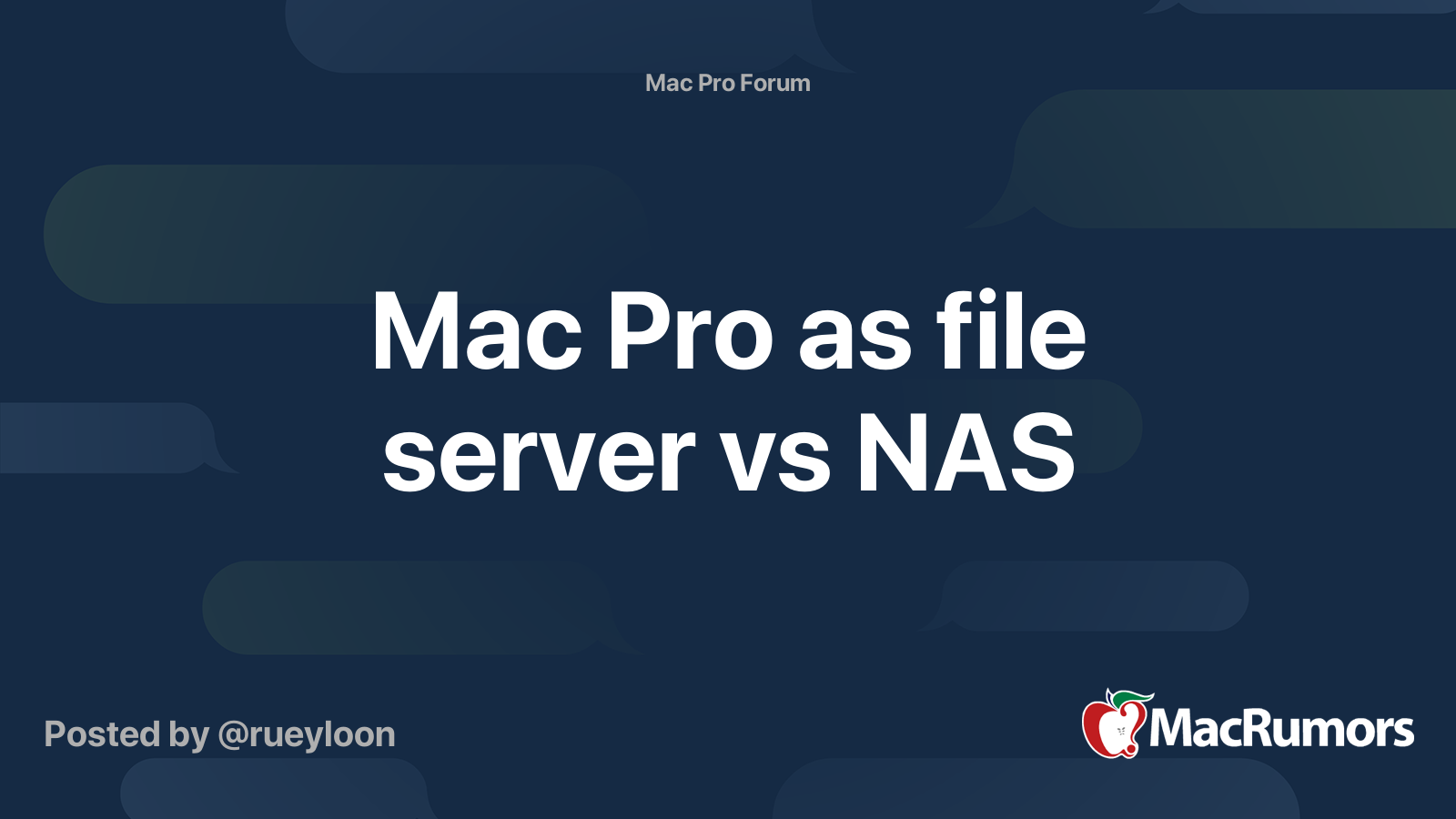 Mac Pro as file server vs NAS | MacRumors Forums