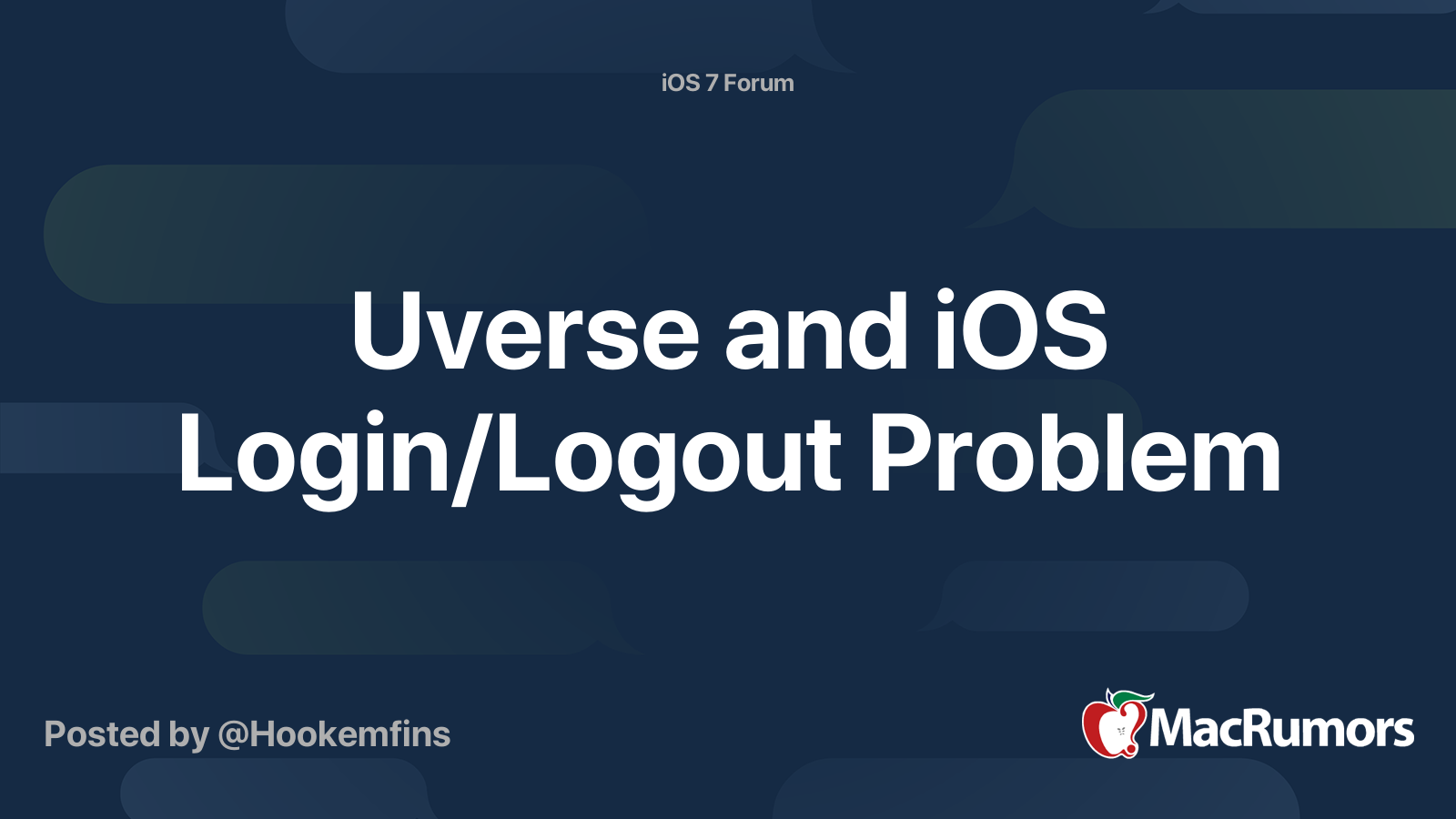 Uverse and iOS Login/Logout Problem | MacRumors Forums