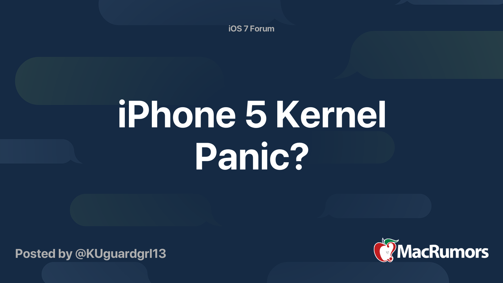 iPhone 5 Kernel Panic? | MacRumors Forums