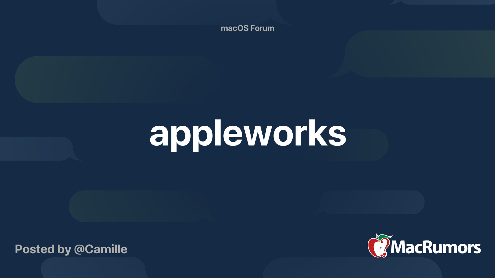 appleworks | MacRumors Forums