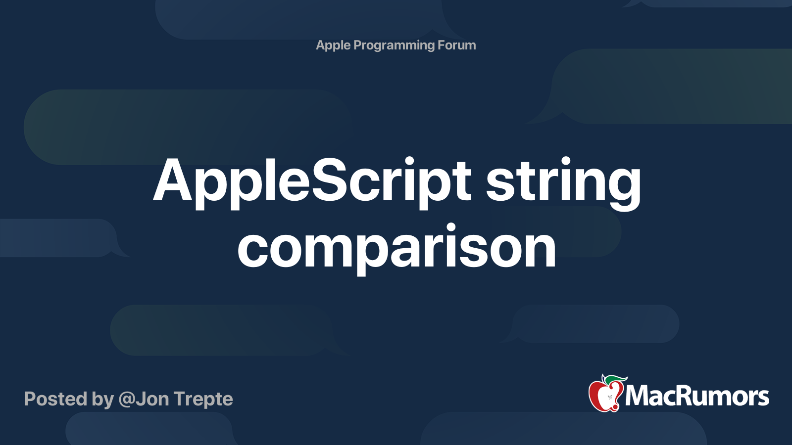 Applescript String Comparison Macrumors Forums 5520