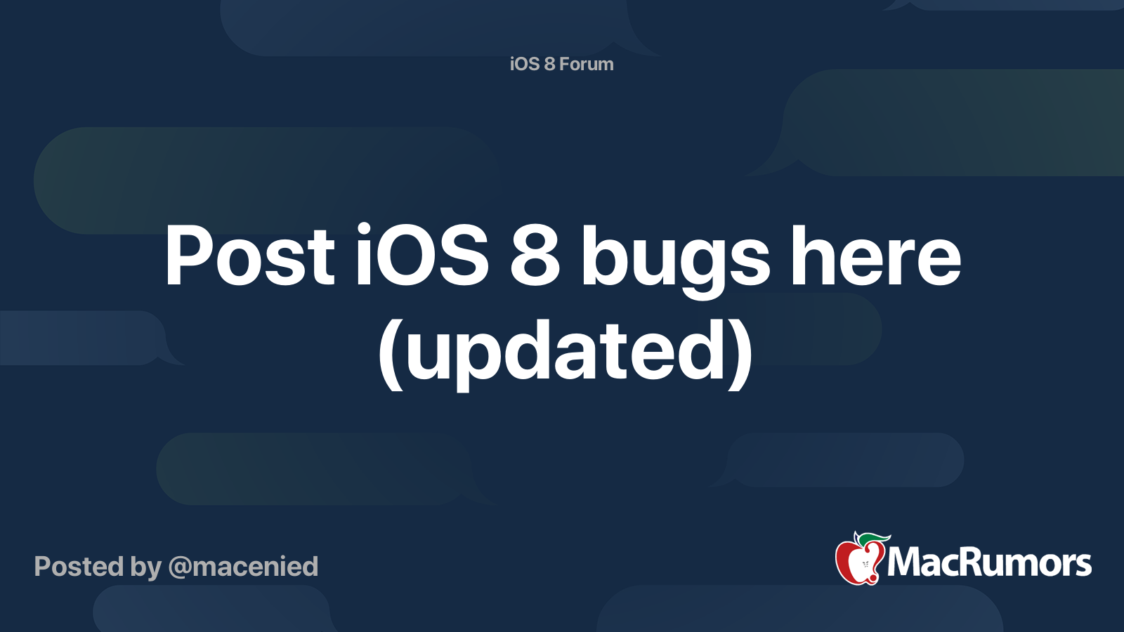 Post iOS 8 bugs here (updated) | MacRumors Forums