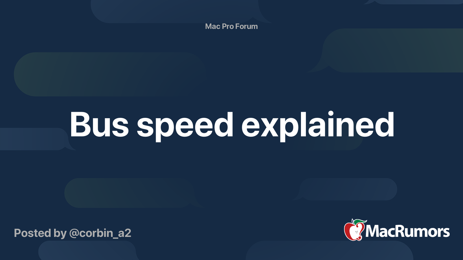 Bus speed explained | MacRumors Forums