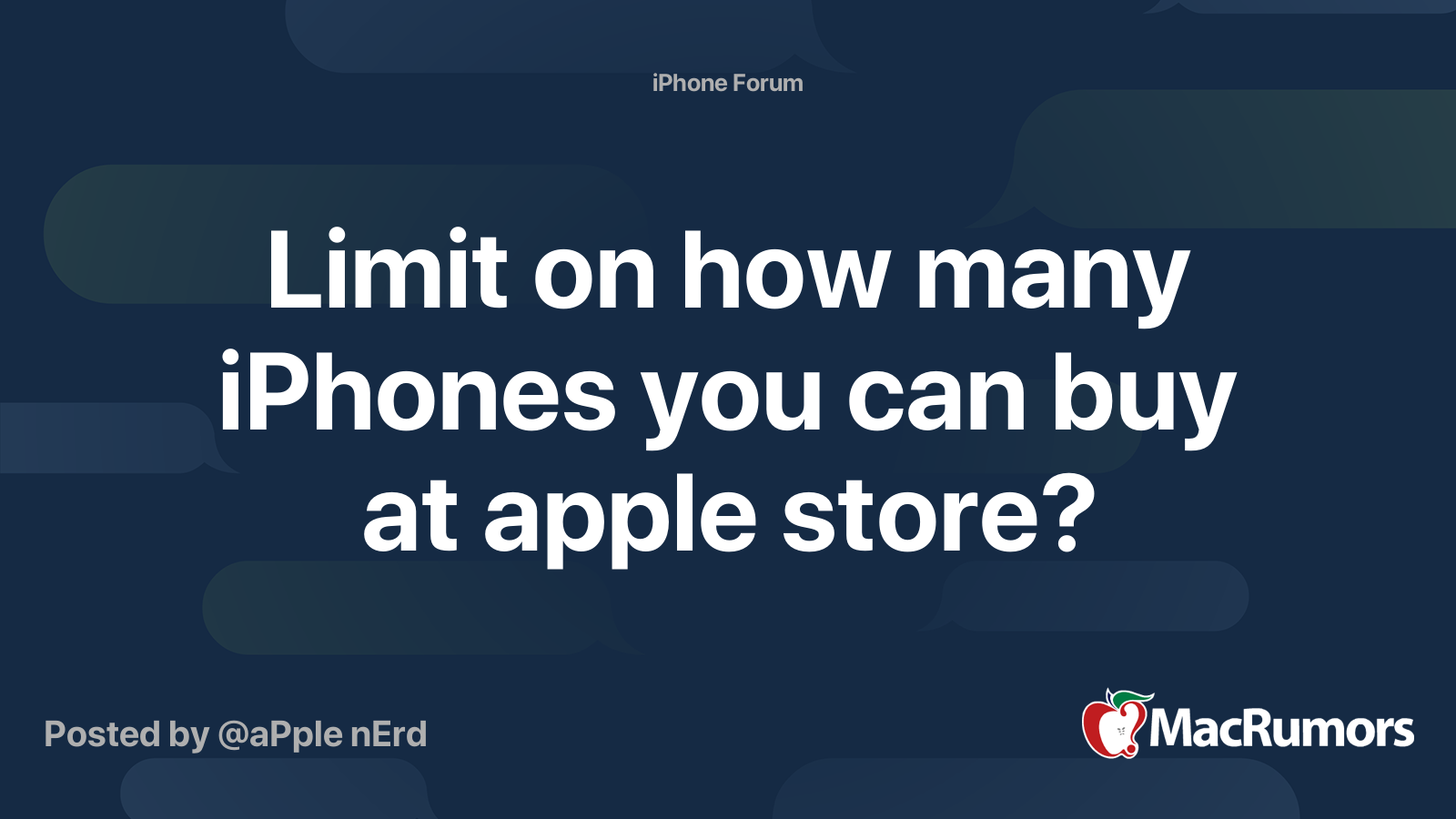 Limit on how many iPhones you can buy at apple store? | MacRumors Forums