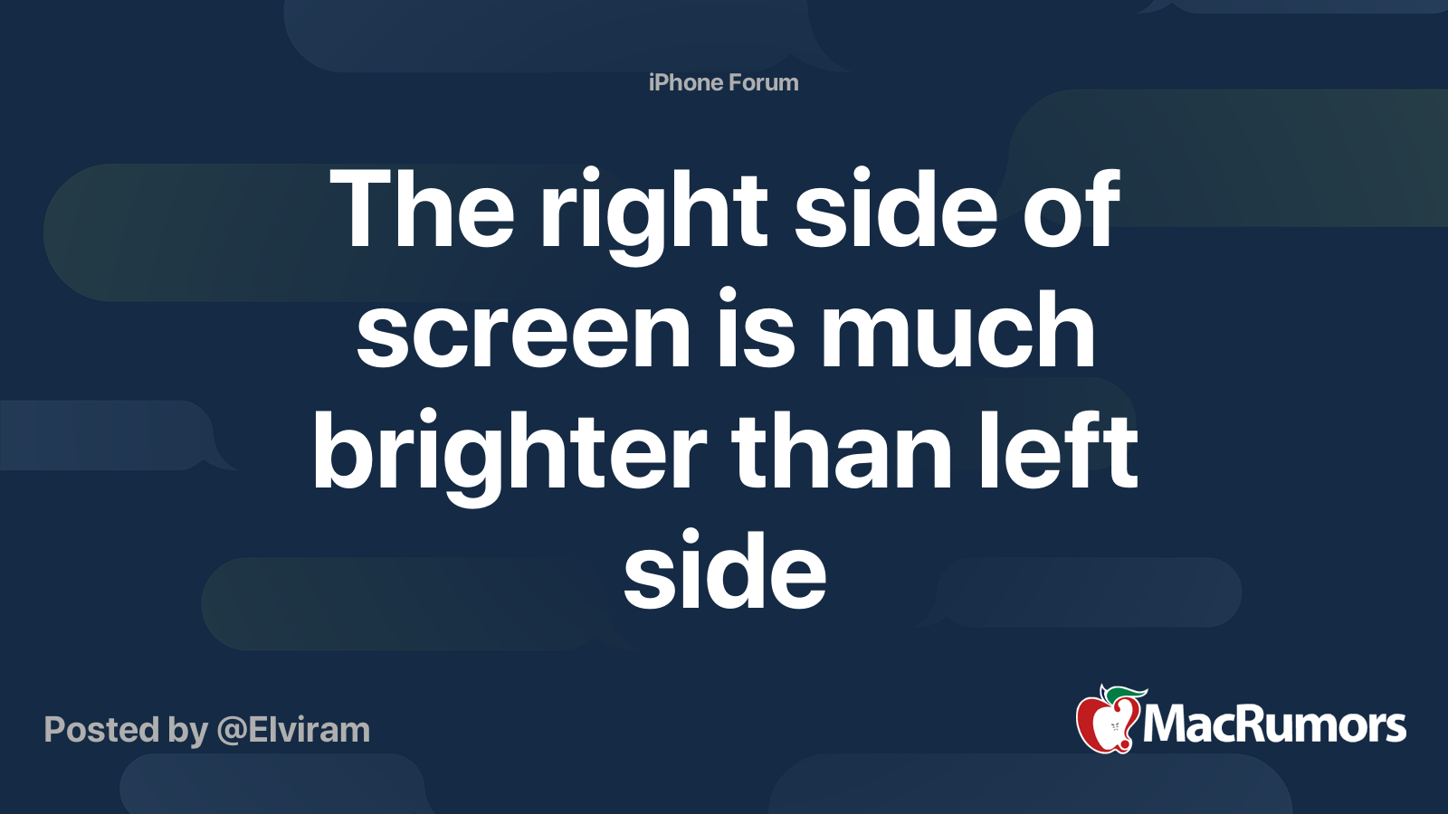The right side of screen is much brighter than left side | MacRumors Forums