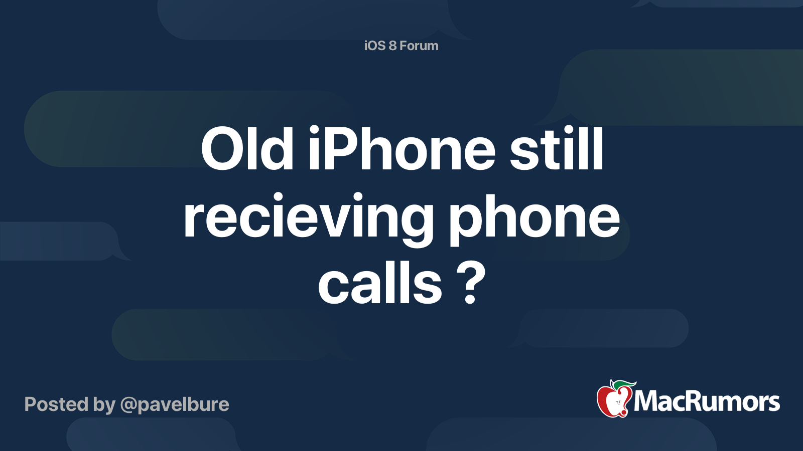 Old iPhone still recieving phone calls ? | MacRumors Forums